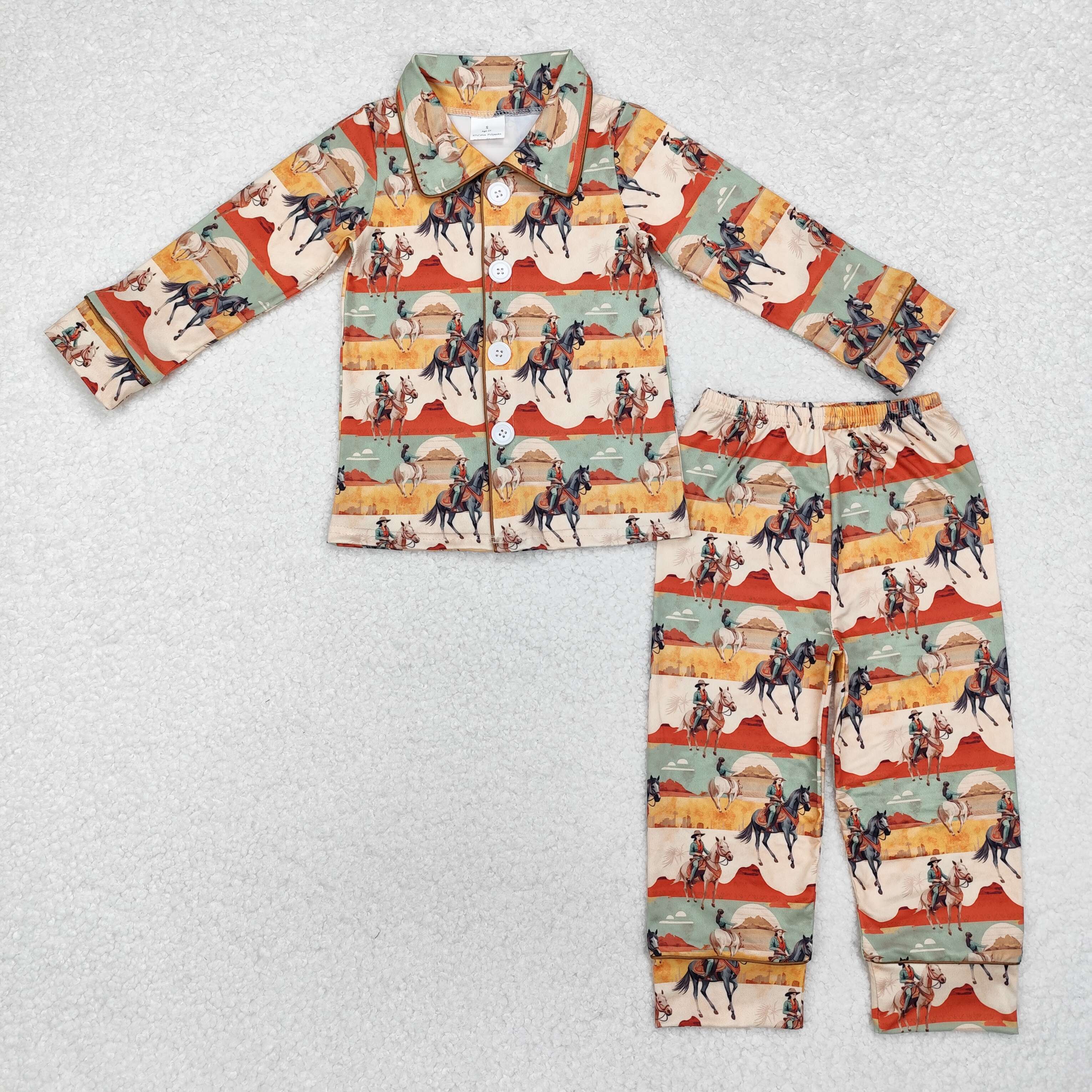 Western cowboys print Button Pajamas – Sunshine Kids Clothes Inc