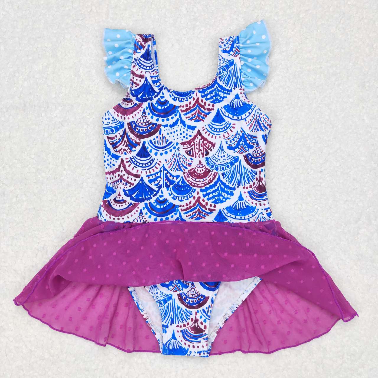 Purple Mermaid Scales Girls Summer Swimsuit – SUTUTU03