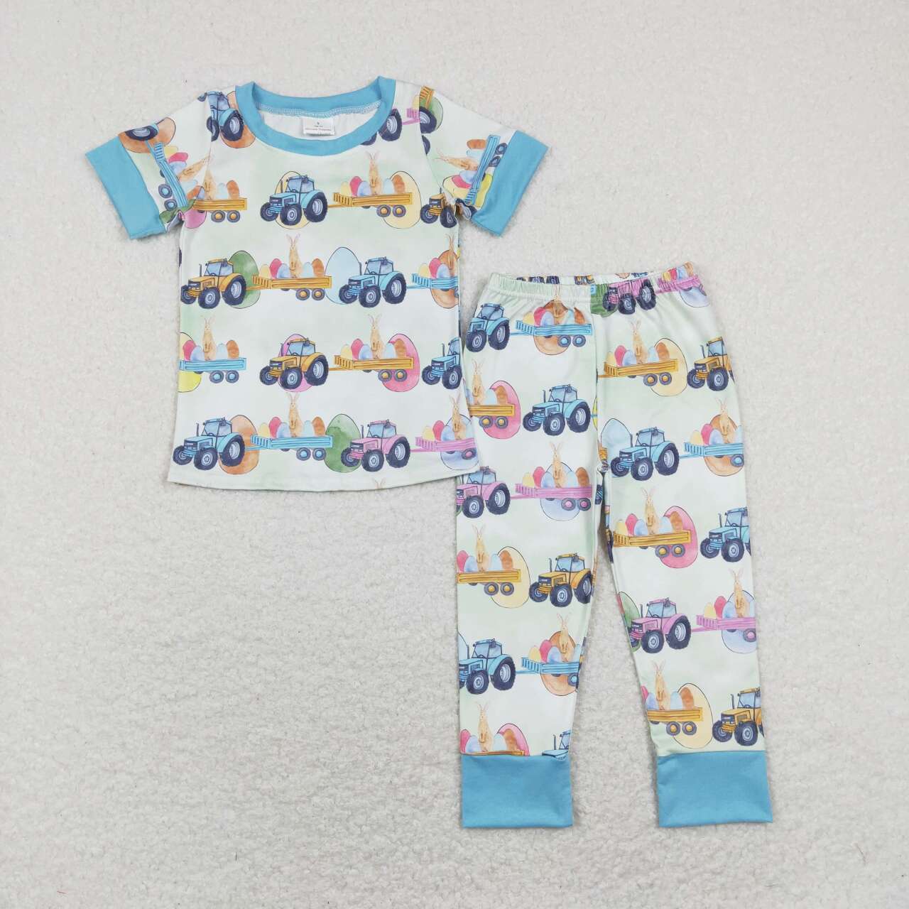 Easter Blue Car Egg Cartoon Pajamas – SUTUTU03
