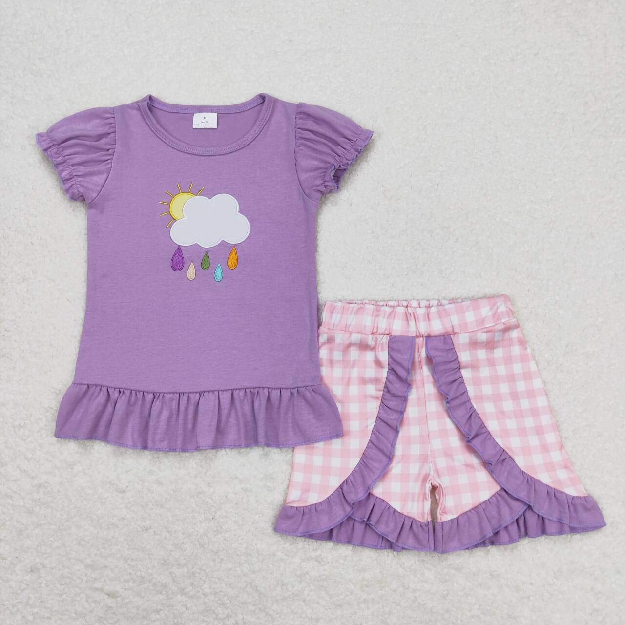 purple rain embroidered Girls set – SUTUTU03