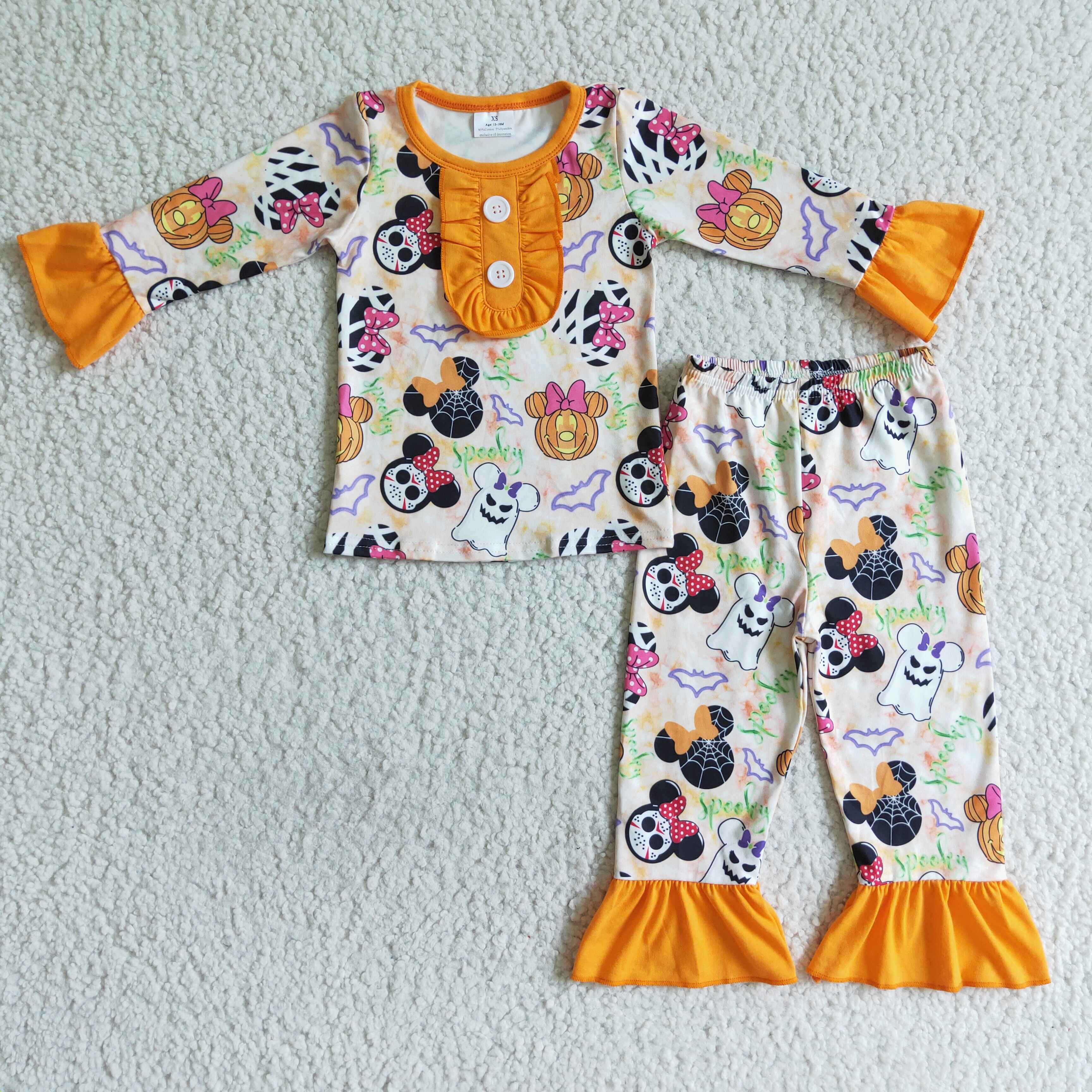 Halloween Orange Cartoon pajamas – Sunshine Kids Clothes Inc