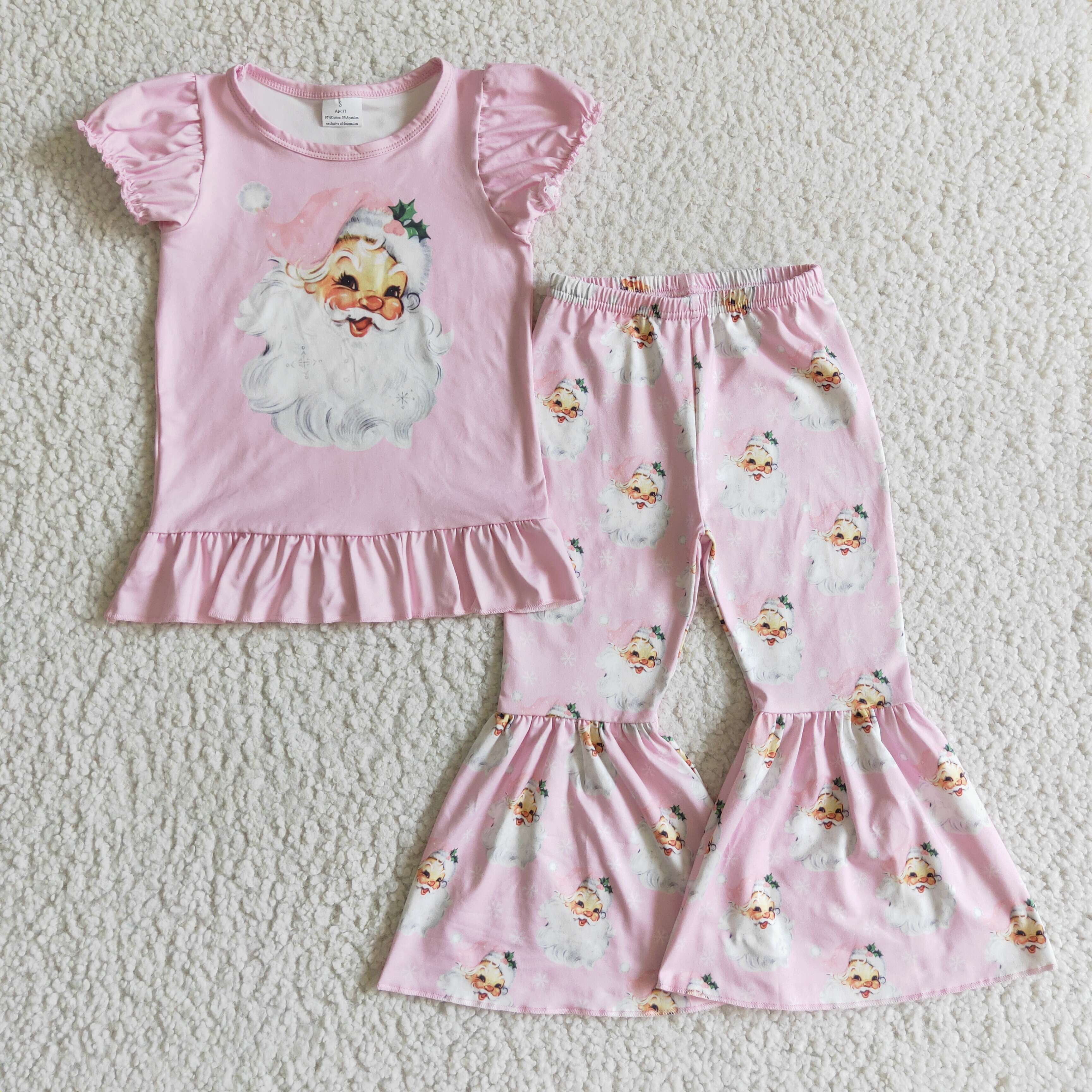 Christmas Pink Santa Suit Girls Set – Sunshine Kids Clothes Inc